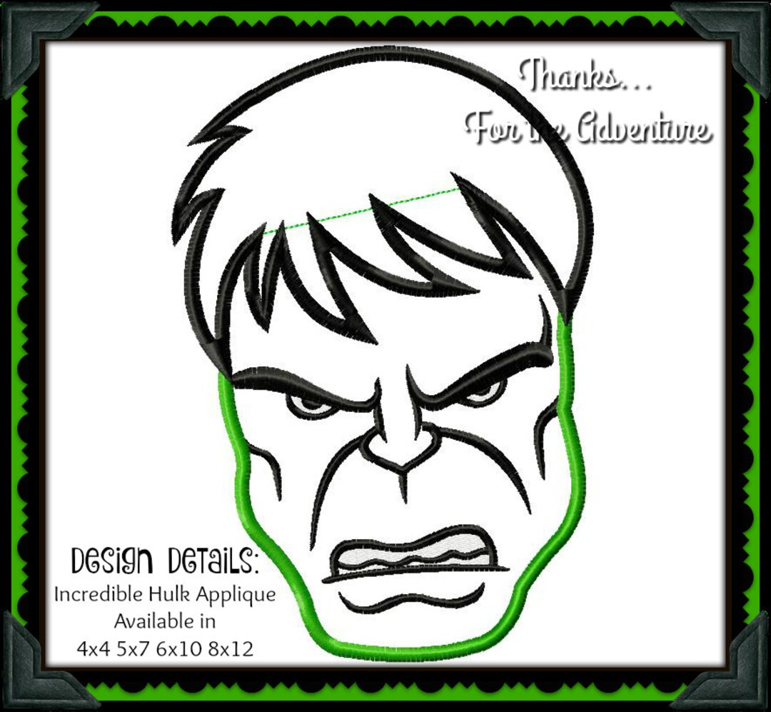 The Incredible Hulk Bruce Banner Avengers Applique Digital Embroidery ...
