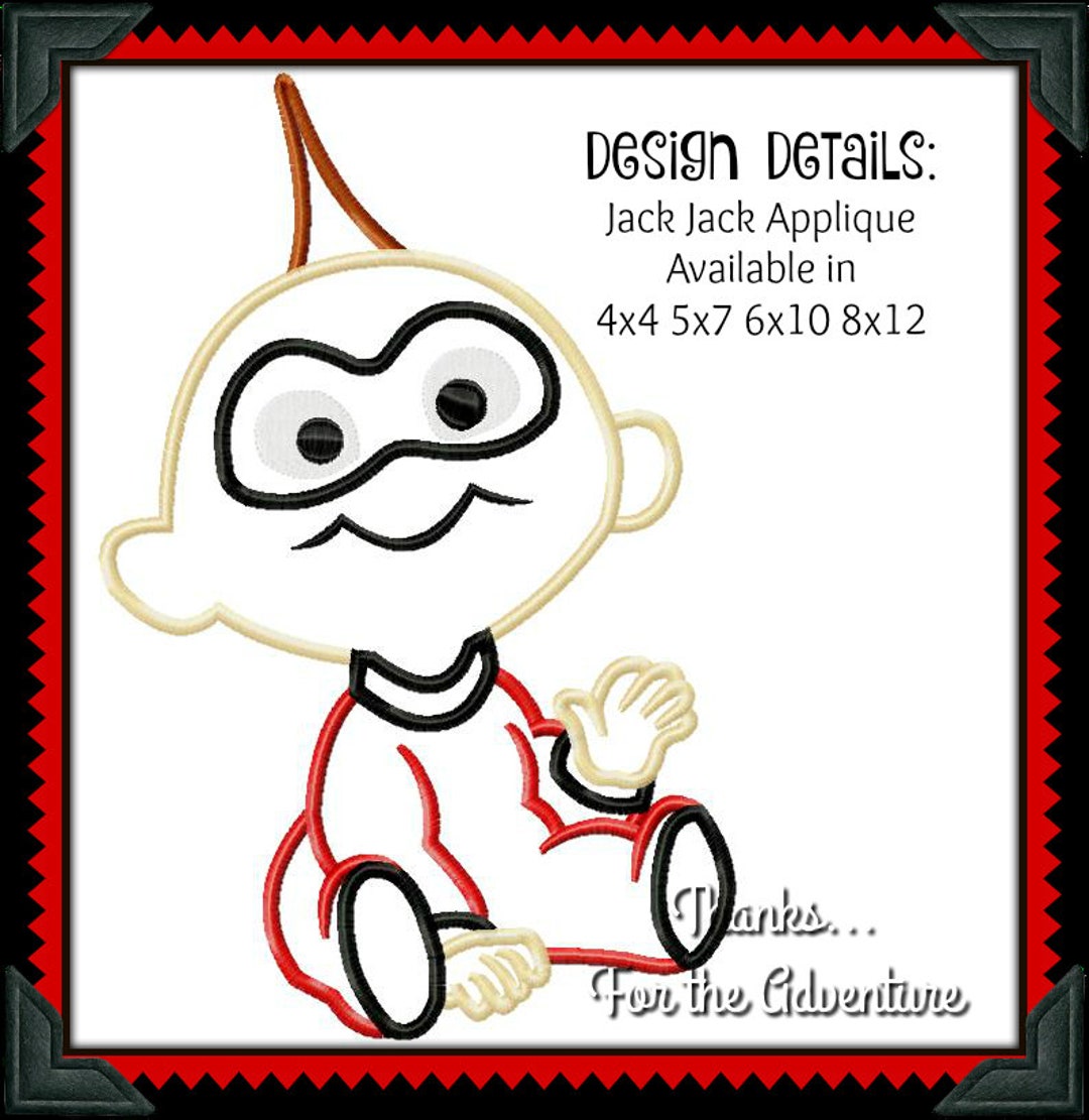 Baby Jack Jack the Superhero From the Incredibles II 2 Applique Digital ...