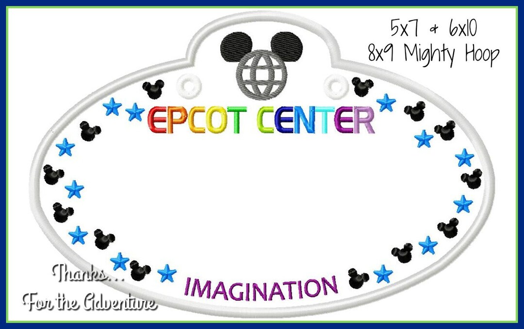 In the Hoop World Epcot Cast Member Name Stroller Tag Applique Digital ...