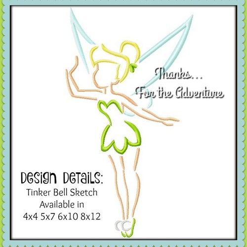 Tinker Bell Autograph Digital Embroidery Machine Design File - Etsy