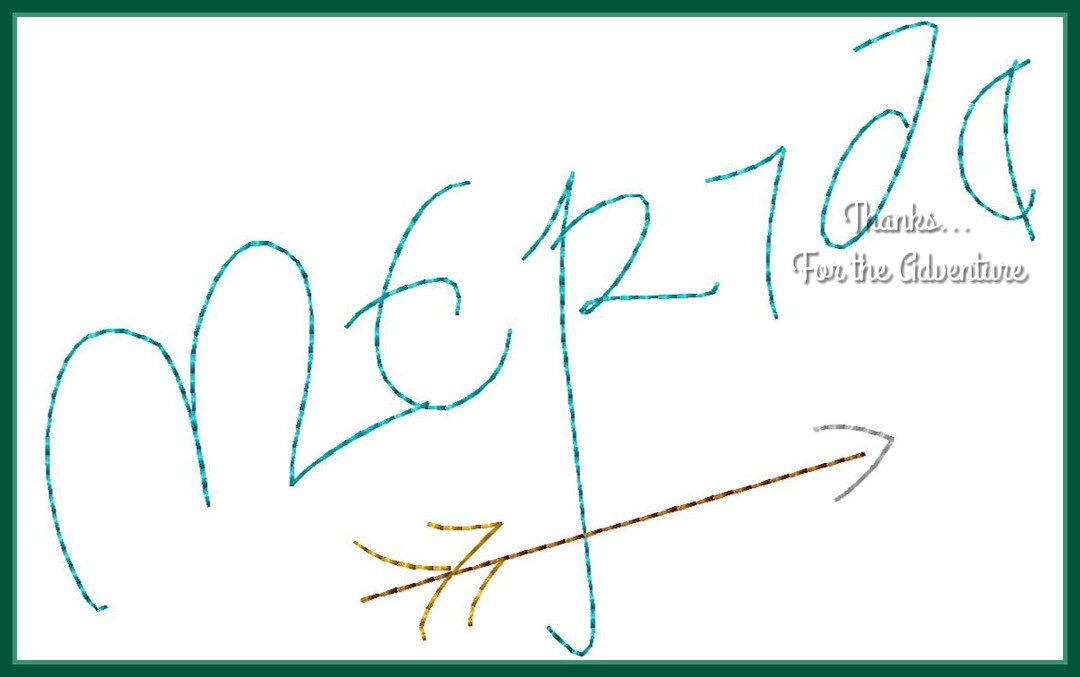 Princess Merida From Brave Autograph Digital Embroidery Machine Design ...