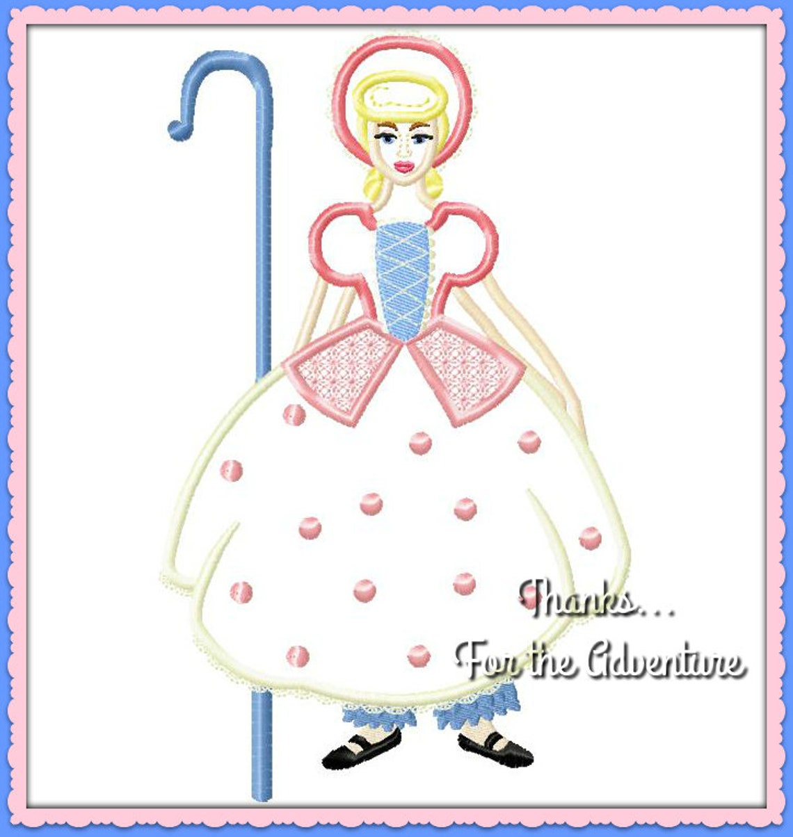 Bo Peep From Toy Story 4 Applique Digital Embroidery Machine Design ...