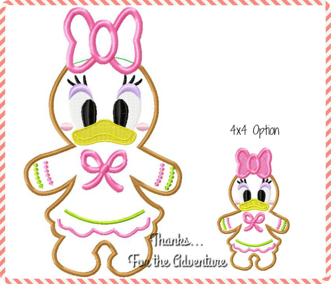 Daisy Duck Gingerbread Cookie Applique Digital Embroidery - Etsy
