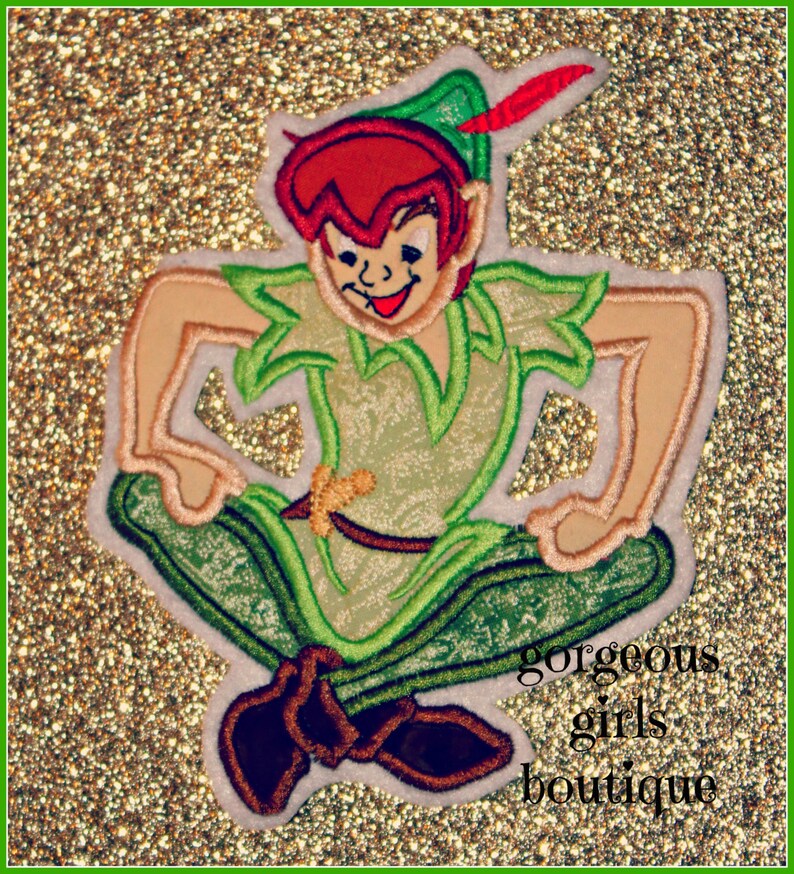 Peter Pan Sitting in Neverland Digital Embroidery Machine | Etsy