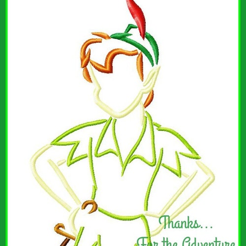 Peter Pan Sketch Digital Embroidery Machine Design File 4x4 - Etsy