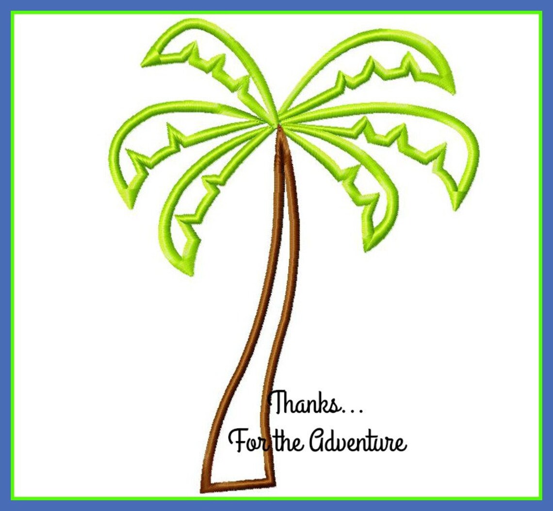 Two Palm Tree Designs- Plain and Christmas Digital Embroidery Machine ...