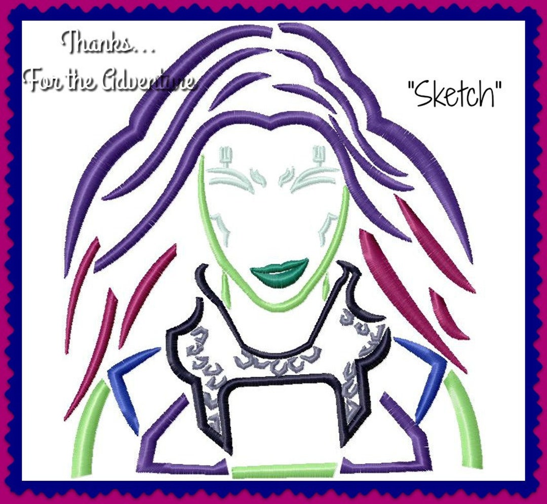 Gamora From Guardians of the Galaxy Sketch Digital Embroidery Machine ...