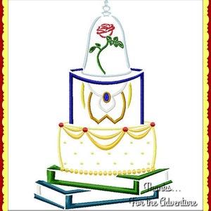 Princess Belle Beast Books Enchanted Rose Cake From Beauty and the ...