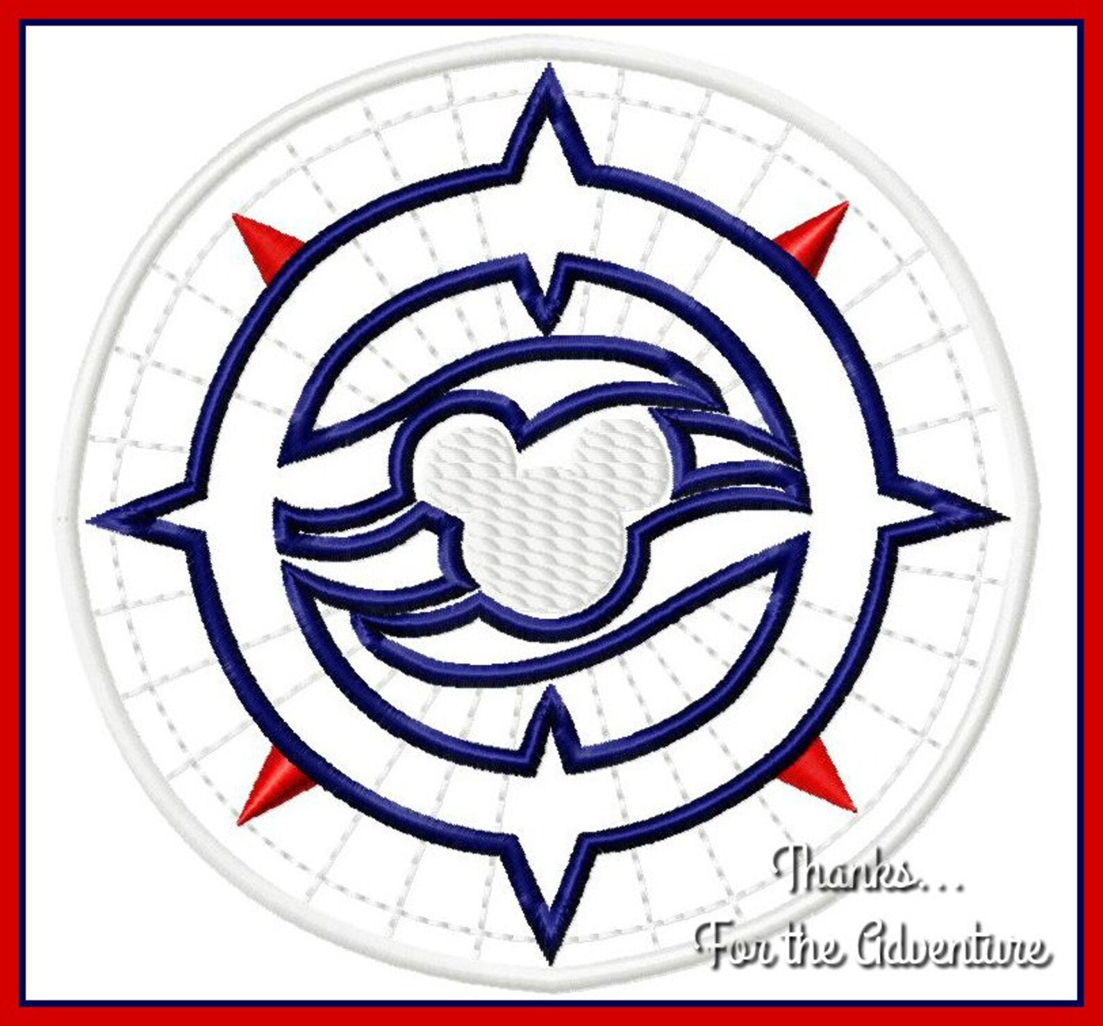 Cruise Line Mickey Mouse Compass Digital Embroidery Machine - Etsy