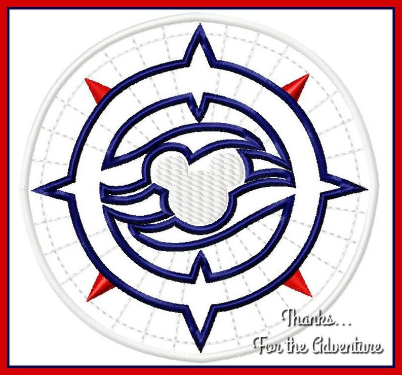 Cruise Line Mickey Mouse Compass Digital Embroidery Machine | Etsy