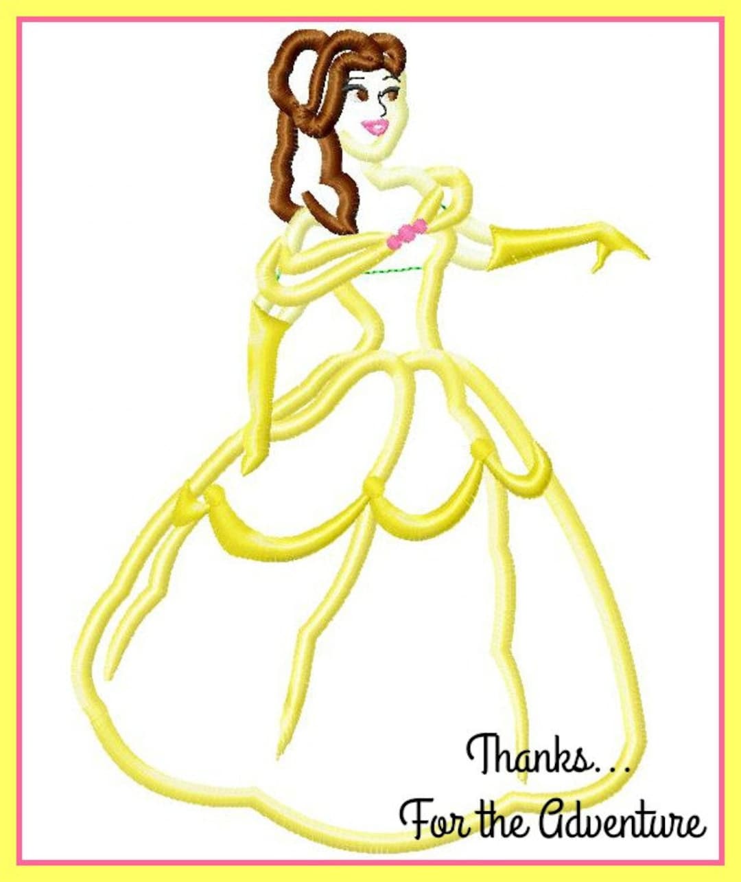 Belle From Beauty and the Beast Digital Embroidery Machine Applique ...