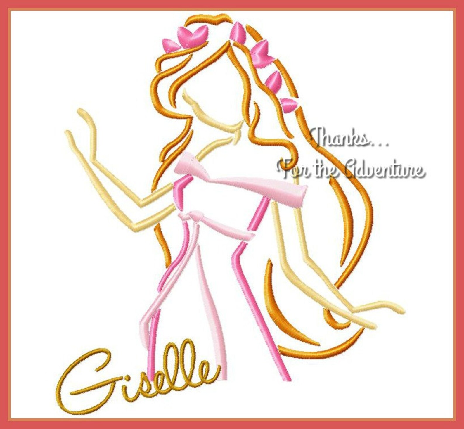 Princess Giselle From Enchanted With Autograph Combo Sketch Digital ...