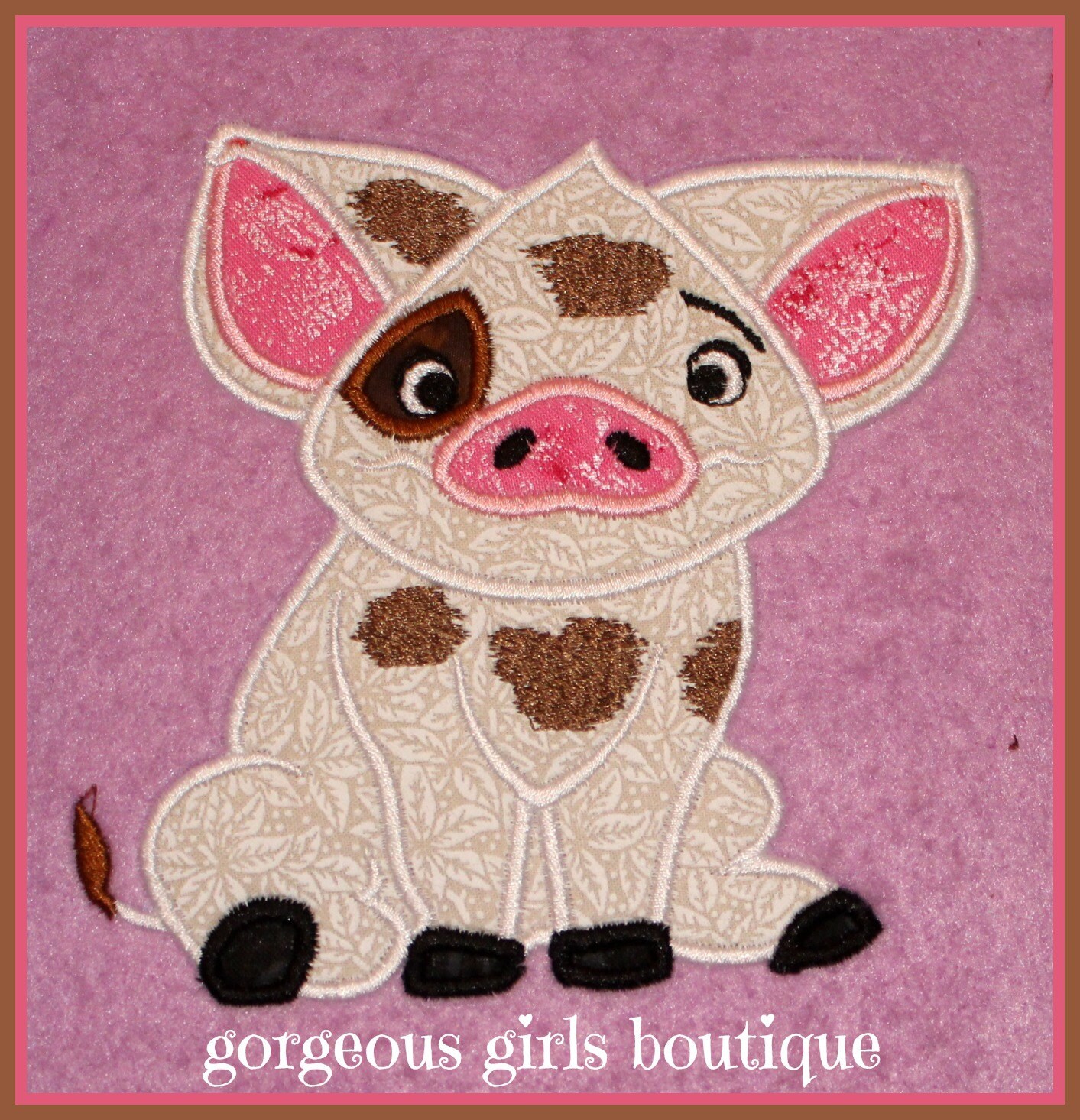 Moana Island Princess Pua the Pig Digital Embroidery Machine Applique ...