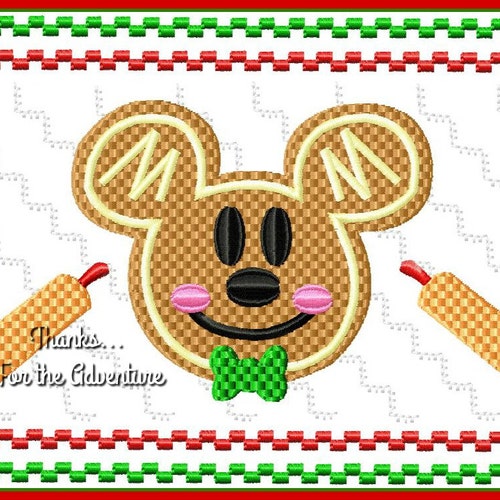 Minnie Mouse Gingerbread Cookie Applique Digital Embroidery - Etsy