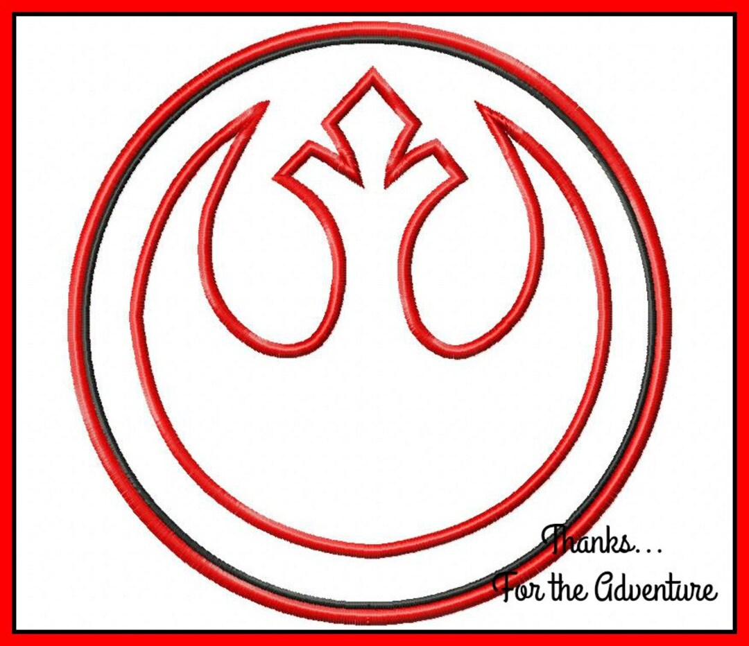 Star Wars Resistance Rebel Digital Embroidery Machine Applique Design ...