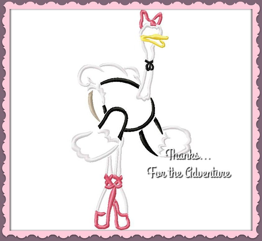 Fantasia Ballet Ostrich Hat Digital Embroidery Machine Sketch | Etsy
