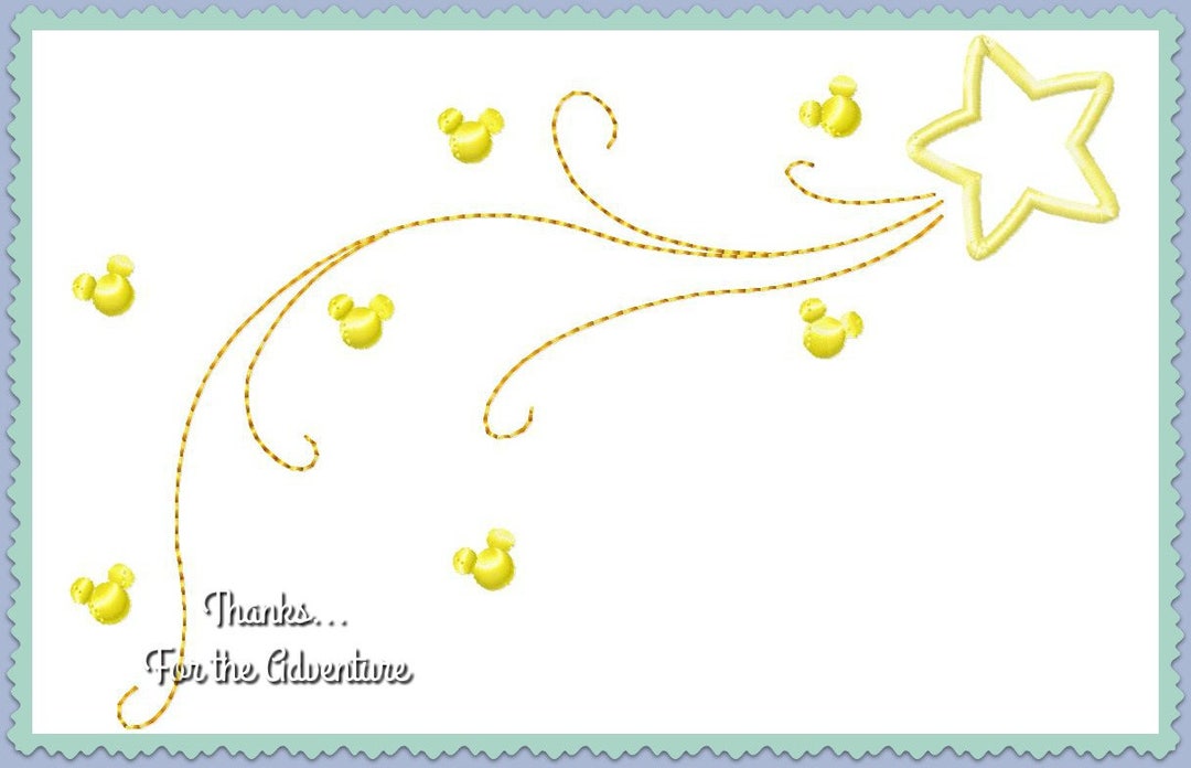 Mickey Mouse Castle Shooting Star Applique Digital Embroidery Machine ...