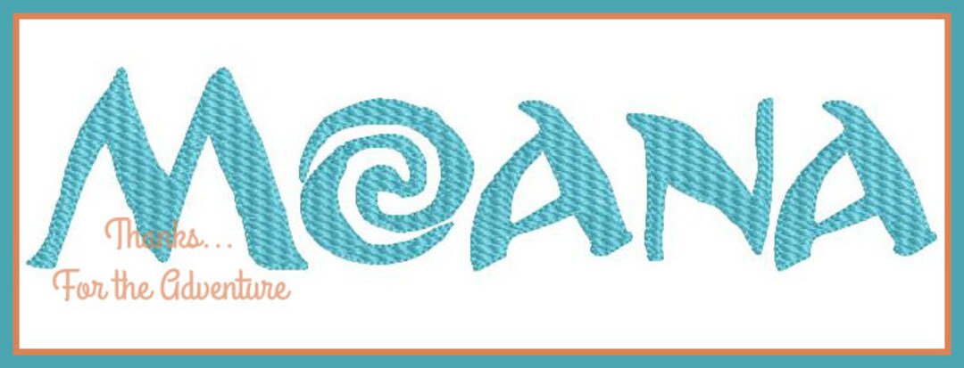 Moana Island Princess Logo Digital Embroidery Machine Applique Design ...