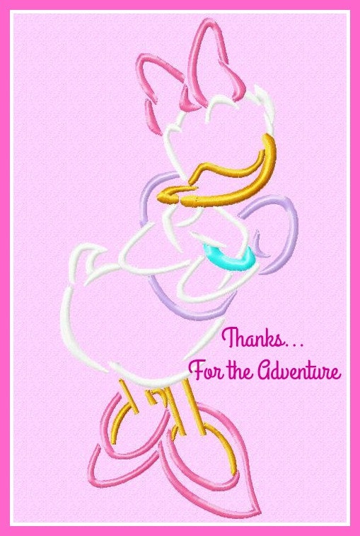 Daisy Duck Sketch Digital Embroidery Machine Design File 4x4 5x7 6x10 ...