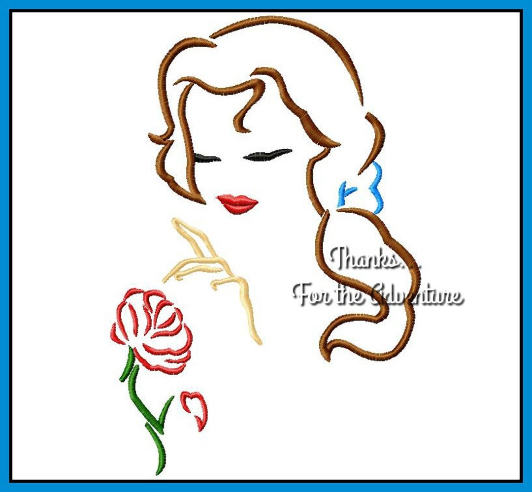 Princess Belle in Her Blue Dress From Beauty and the Beast With Rose ...