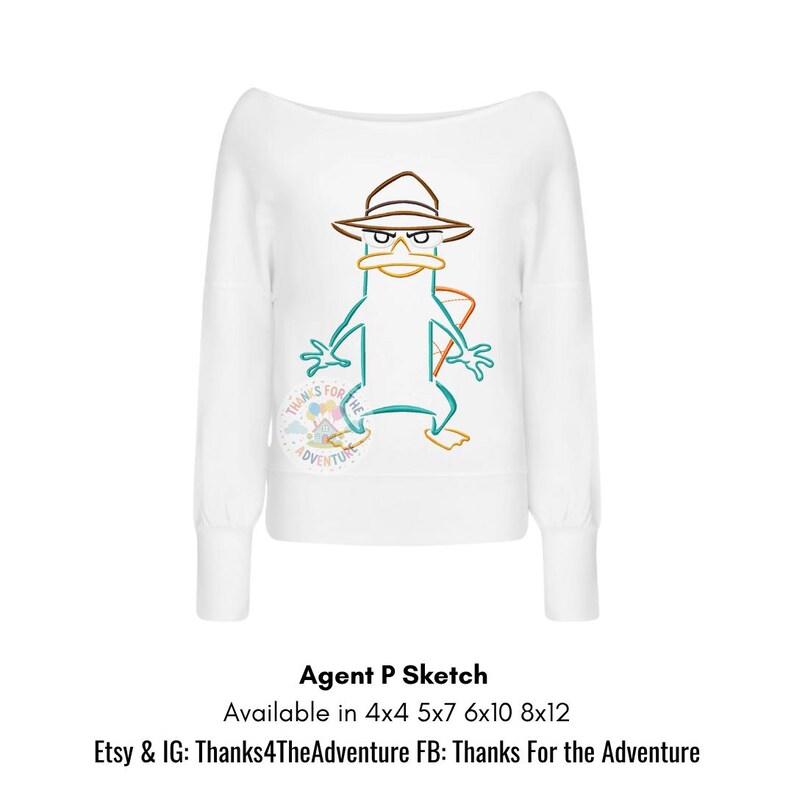 Agent P Perry the Platypus From Phineas and Ferb Sketch Digital ...