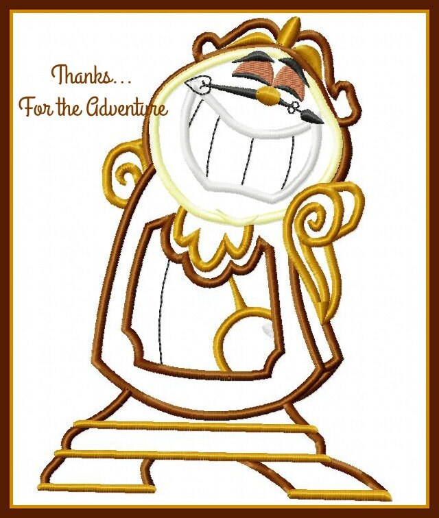 Cogsworth the Clock From Beauty and the Beast Digital Embroidery ...