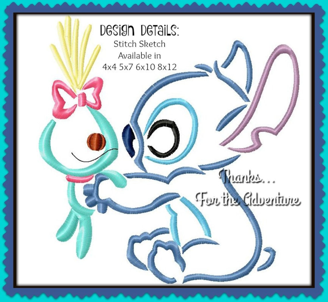 Stitch and Scrump From Lilo and Stitch Sketch Digital | Etsy