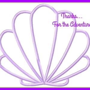 The Little Mermaid Ariel's Clam Shell Digital Embroidery - Etsy