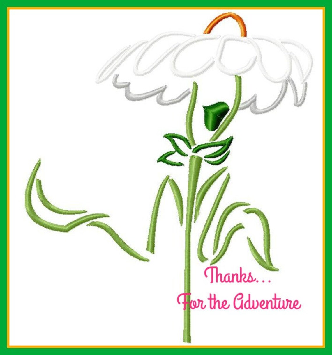 Alice in Wonderland Singing White Daisy Sketch Digital Embroidery ...