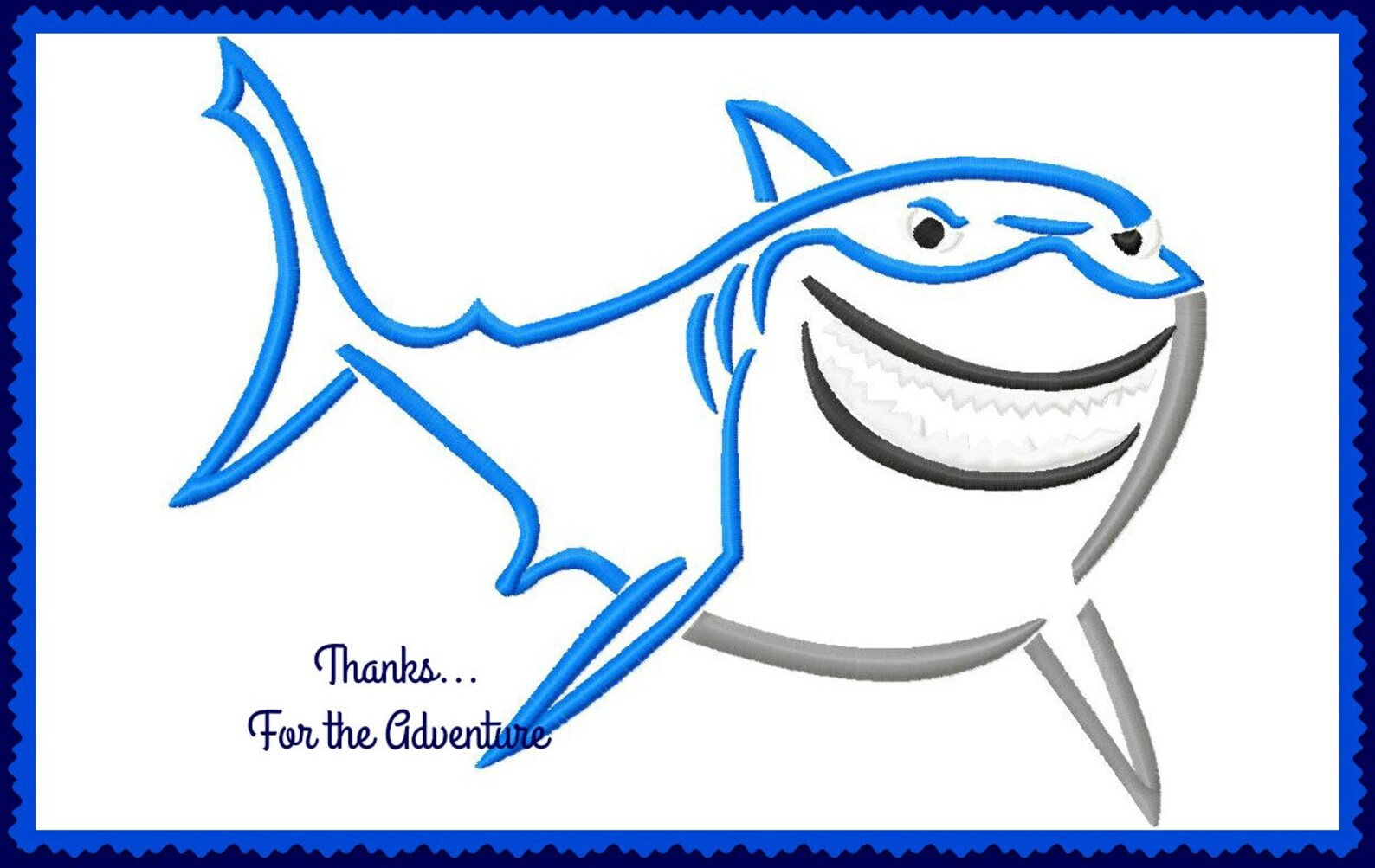 Bruce From Finding Dory Nemo Sketch Digital Embroidery Machine Design ...