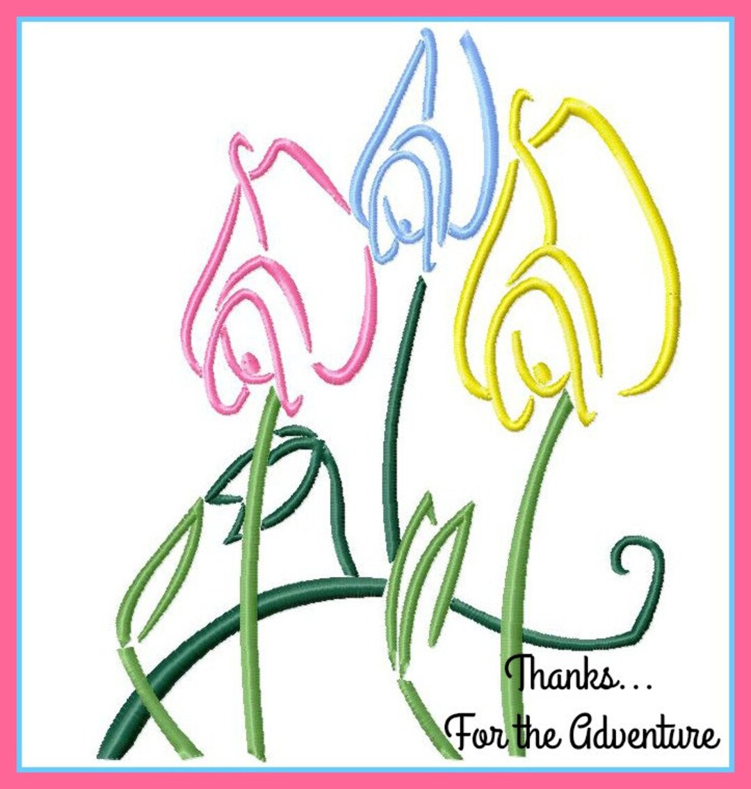 Alice in Wonderland Singing Three Fours Sketch Digital Embroidery ...