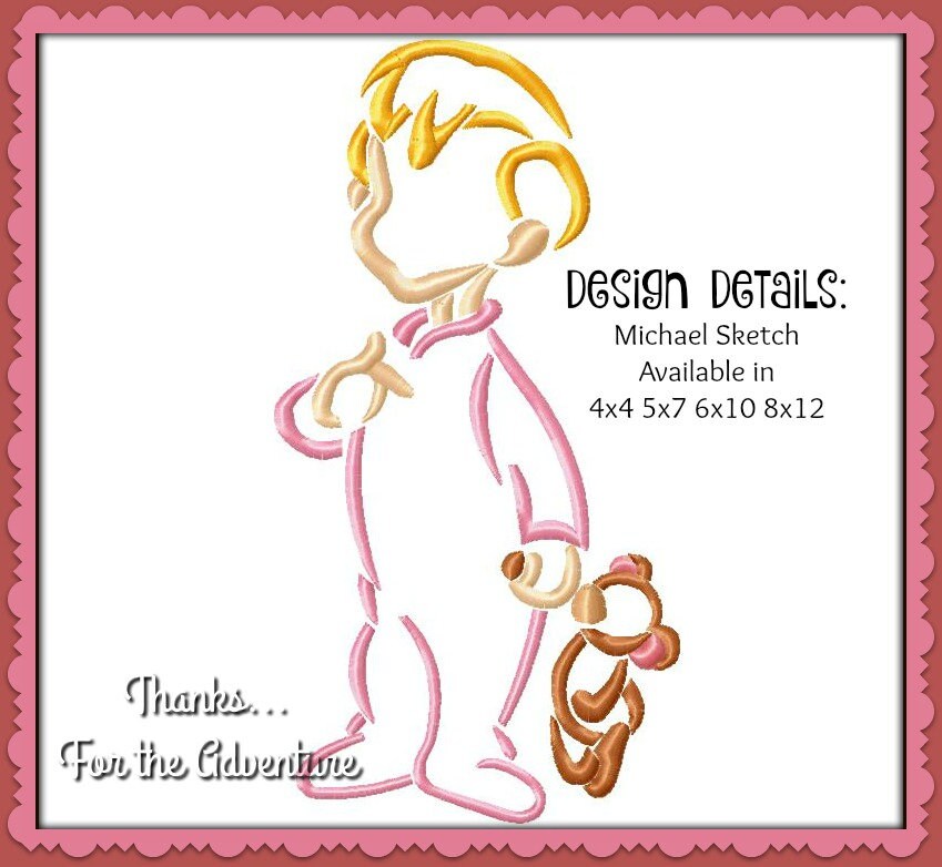 Michael From Peter Pan Sketch Digital Embroidery Machine - Etsy