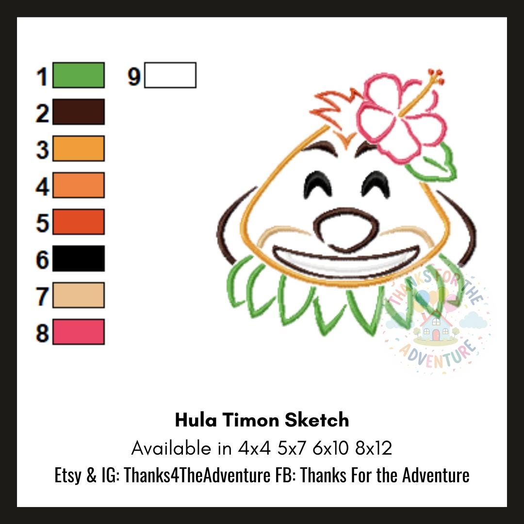 Hula Timon From the Lion King Sketch Simba Pumba Zazu Digital ...