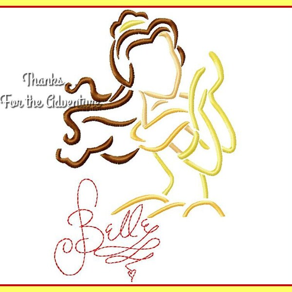 Belle Autograph Embroidery - Etsy