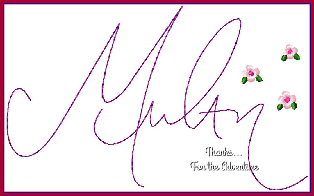 Mulan the Warrior Princess Autograph Digital Embroidery Machine Design ...