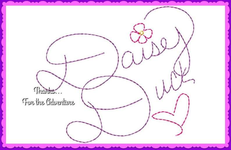 Daisy Duck Autograph Digital Embroidery Machine Design File - Etsy