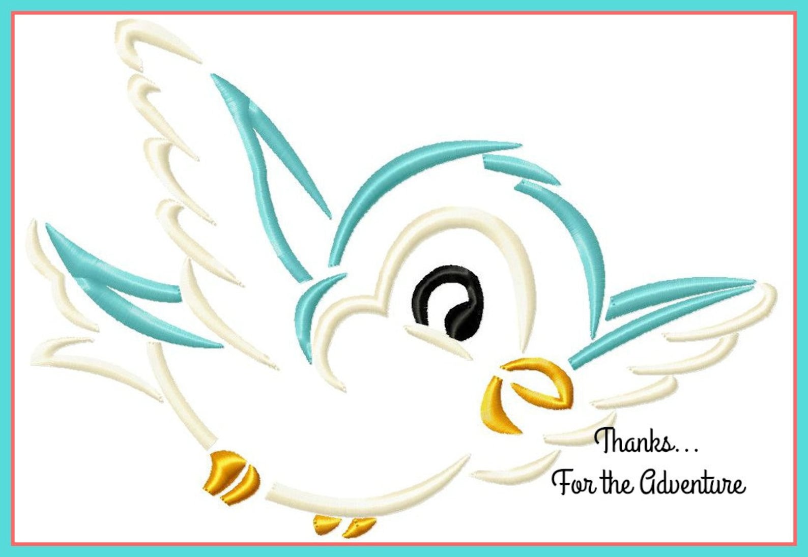 Snow White Blue Bird Sketch Digital Embroidery Machine Design File 4x4 ...