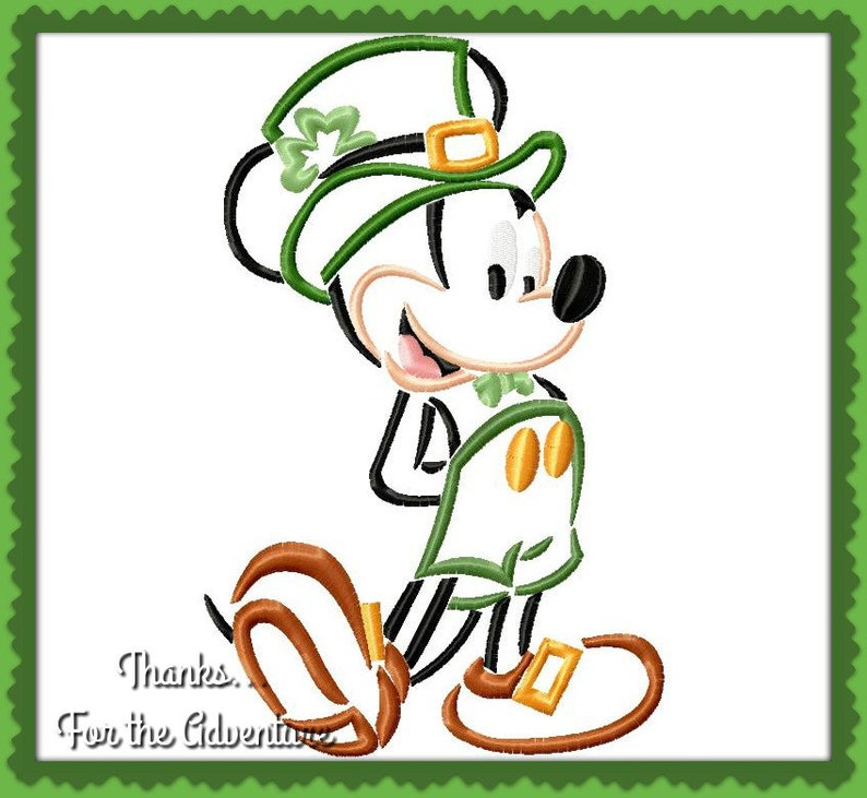 Mickey Mouse St. Patrick's Day Leprechaun Shamrock Top Hat Digital ...