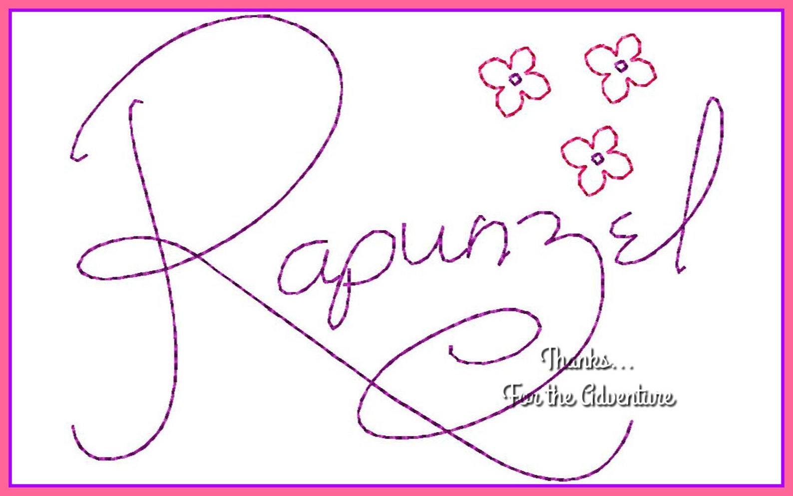 Rapunzel From Tangled Autograph Digital Embroidery Machine | Etsy