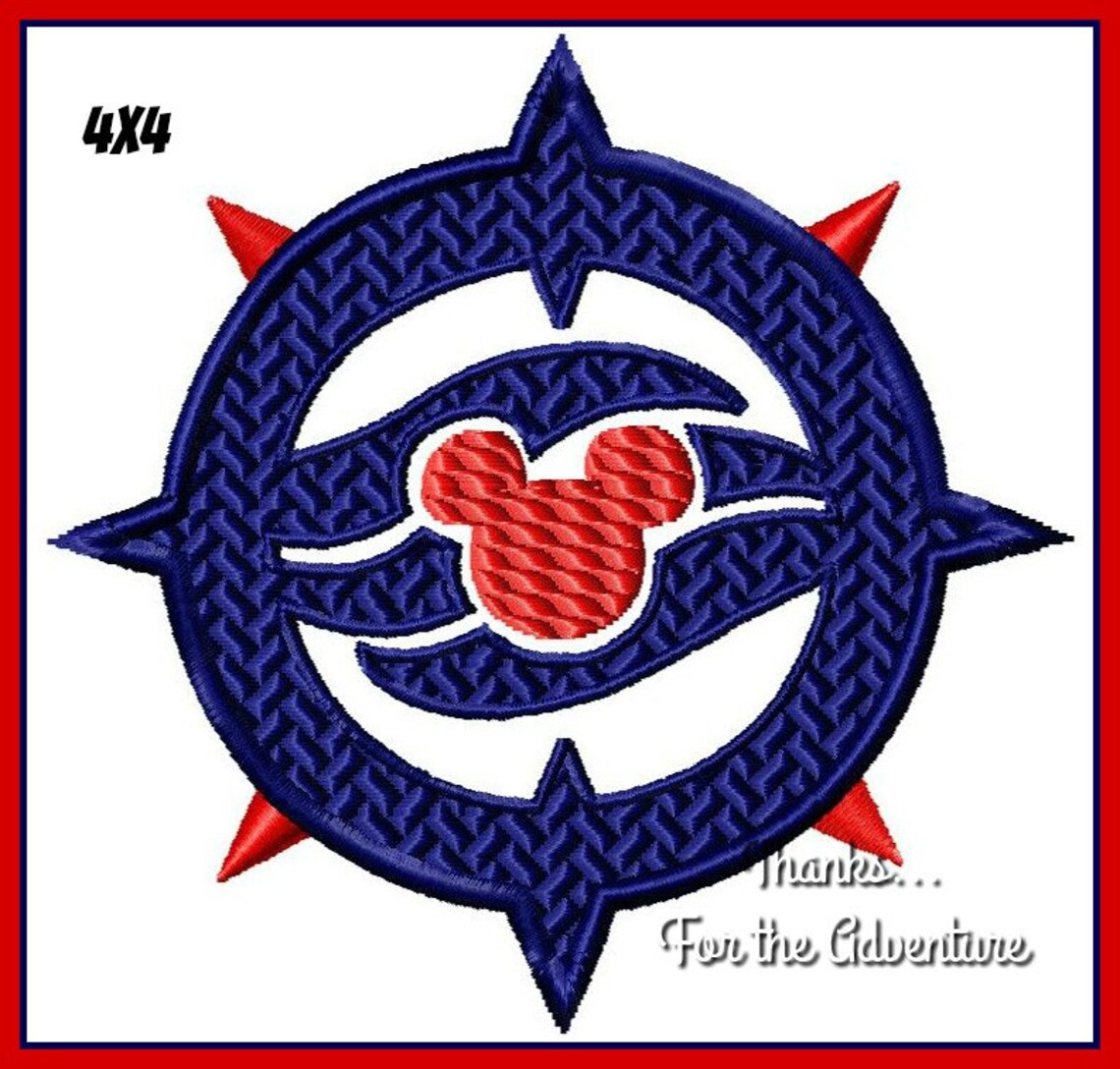 Disney Cruise Line Mickey Mouse Compass Digital Embroidery | Etsy