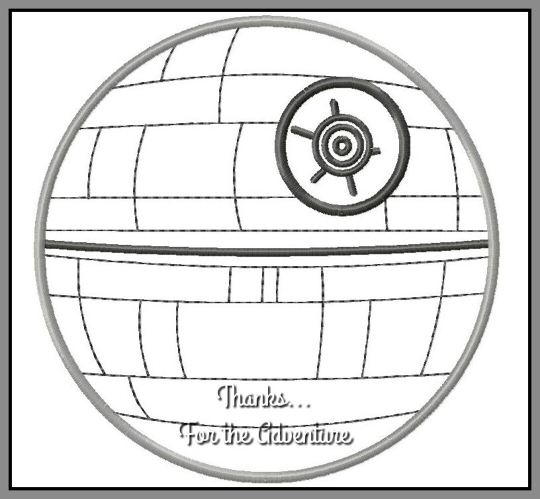 Star Wars Death Star Digital Embroidery Machine Applique Design File ...