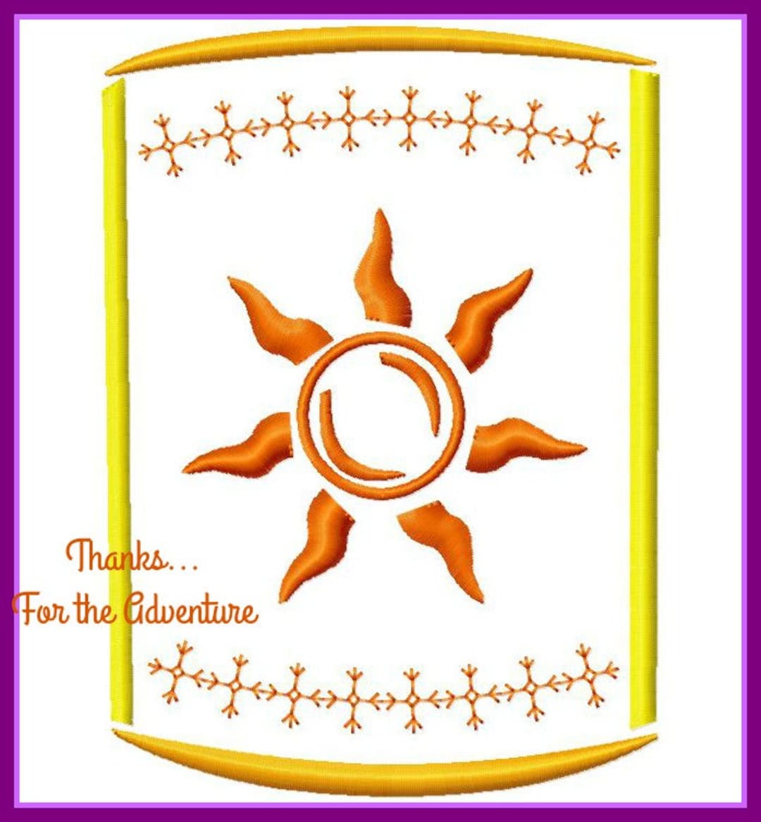 Rapunzel's Lantern From Tangled Sketch Digital Embroidery Machine ...