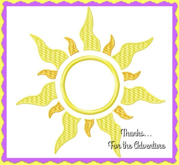Rapunzel's Sun From Tangled Applique Digital Embroidery | Etsy