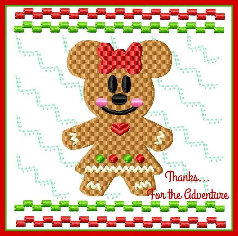 Minnie Mouse Christmas Gingerbread and Peppermint Faux Smocking Digital ...