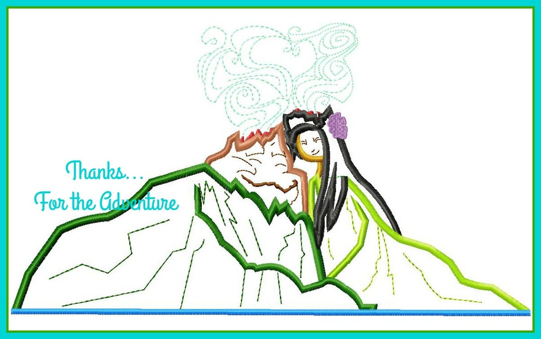 Lava Volcanoes Short Digital Embroidery Machine Applique Design File ...