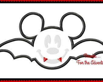 Halloween Minnie Mouse Bat Digital Embroidery Machine Applique | Etsy