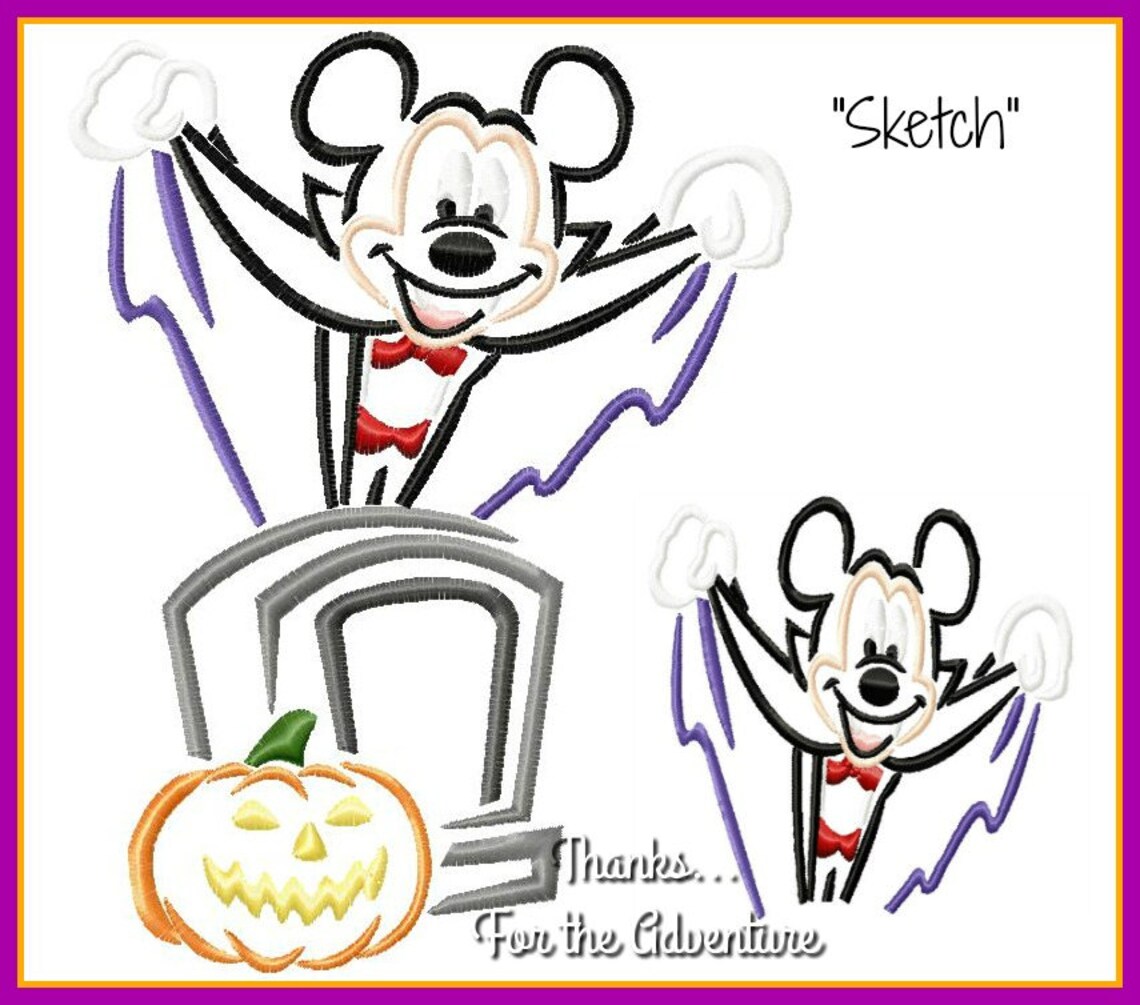 Halloween Mickey Mouse Vampire Bat Pumpkin Gravestone Digital - Etsy