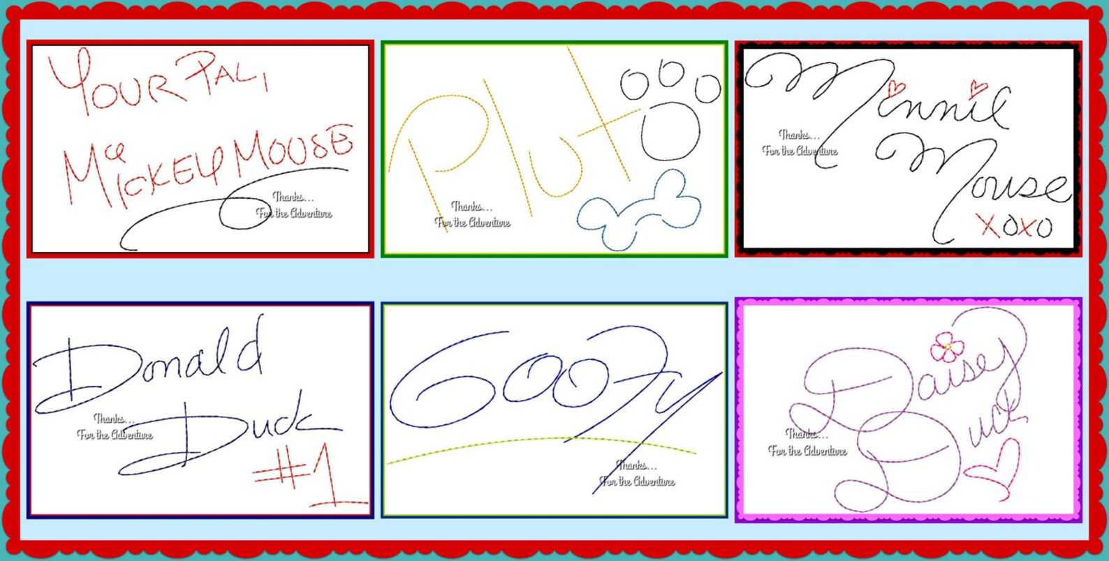 Mickey Mouse Clubhouse Autograph Pack- Mickey Minnie Donald Daisy Pluto ...