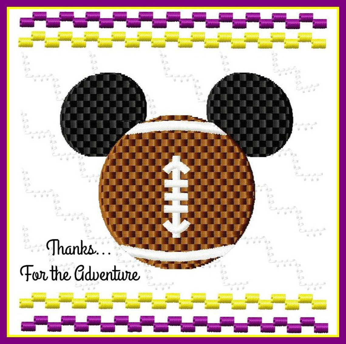 Mickey Mouse Football Faux Smocking Digital Embroidery Machine - Etsy
