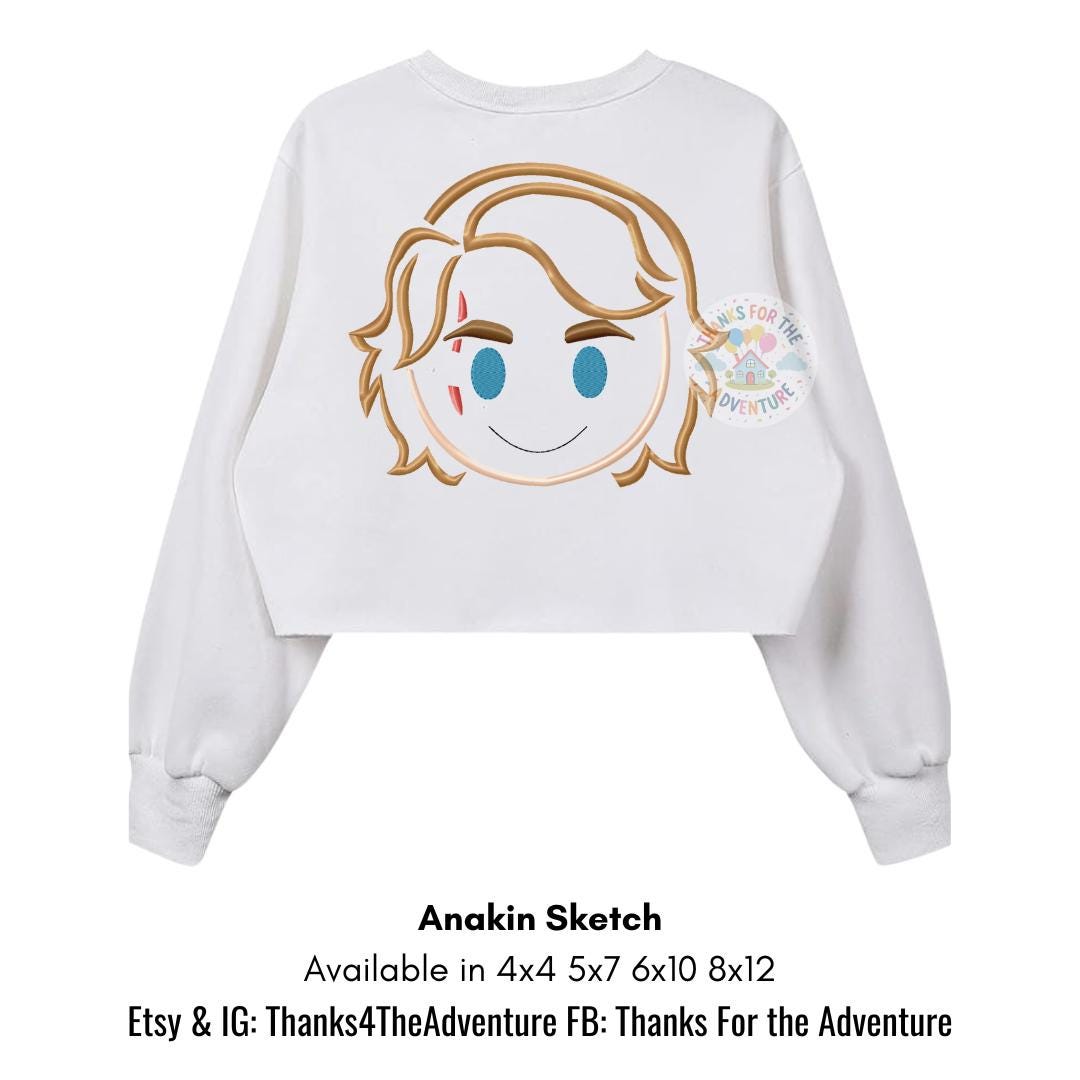 Anakin Skywalker Young Darth Vader From Star Wars Digital Embroidery ...